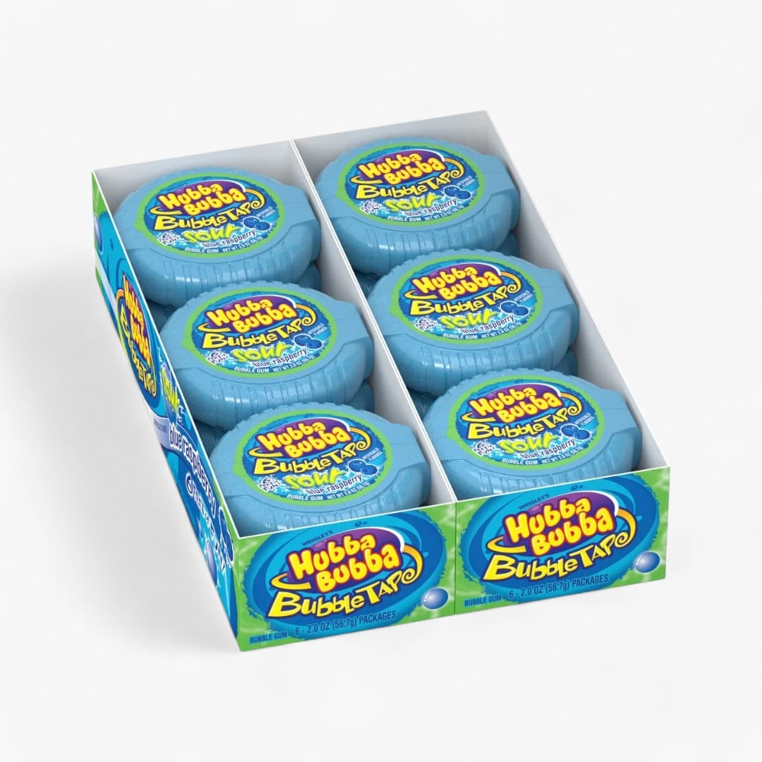 HUBBA BUBBA BUBBLE TAPE SOUR BLUE RASPBERRY 12CT | New Age Markt